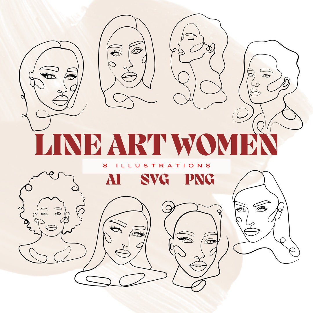 One Line Art Bundle, Feminist Art, Line Art Woman, Line Drawing Woman ...