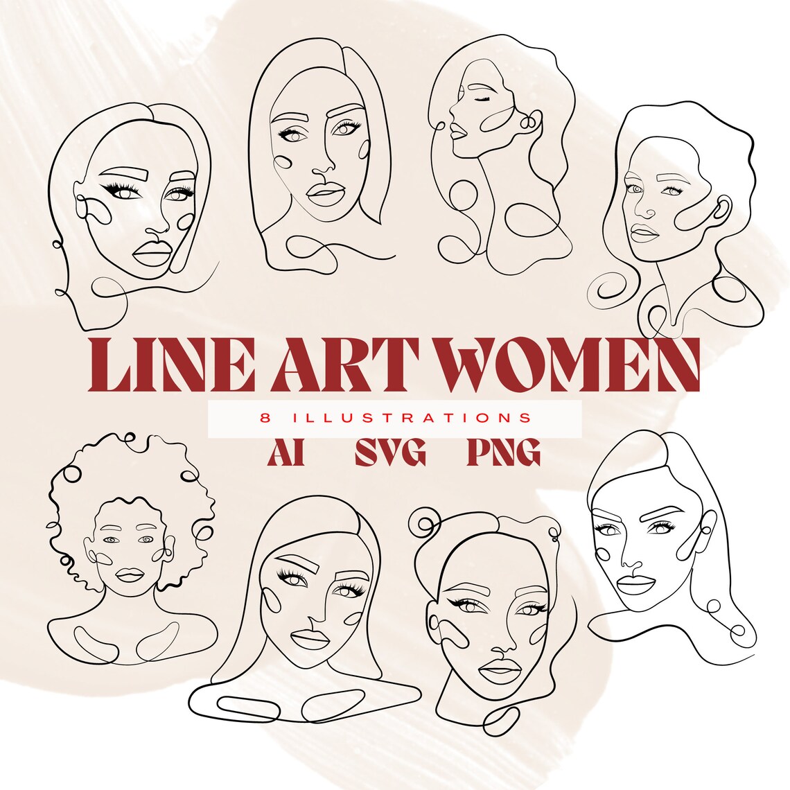 One Line Art Bundle, Feminist Art, Line Art Woman, Line Drawing Woman ...