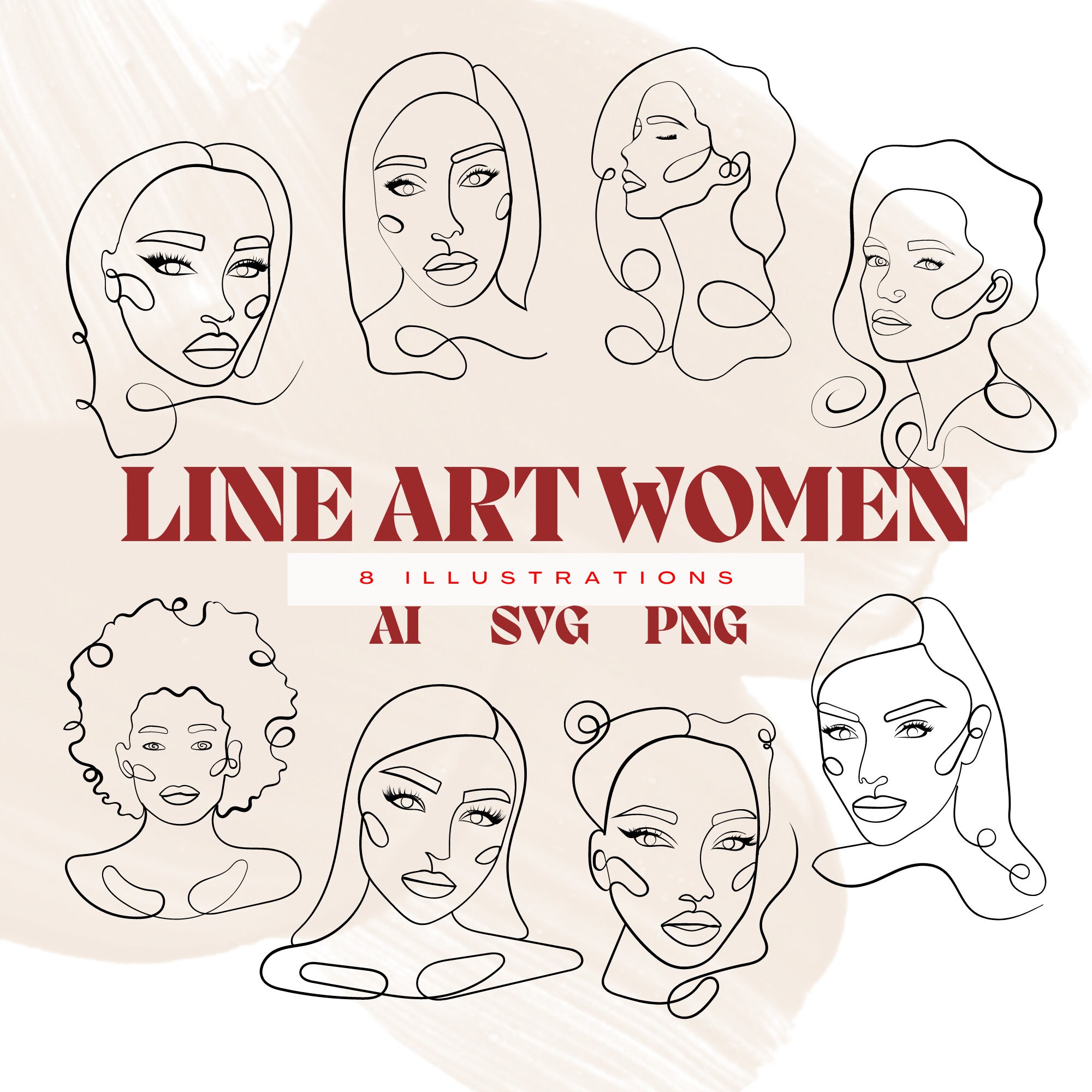 One Line Art Bundle, Feminist Art, Line Art Woman, Line Drawing Woman ...