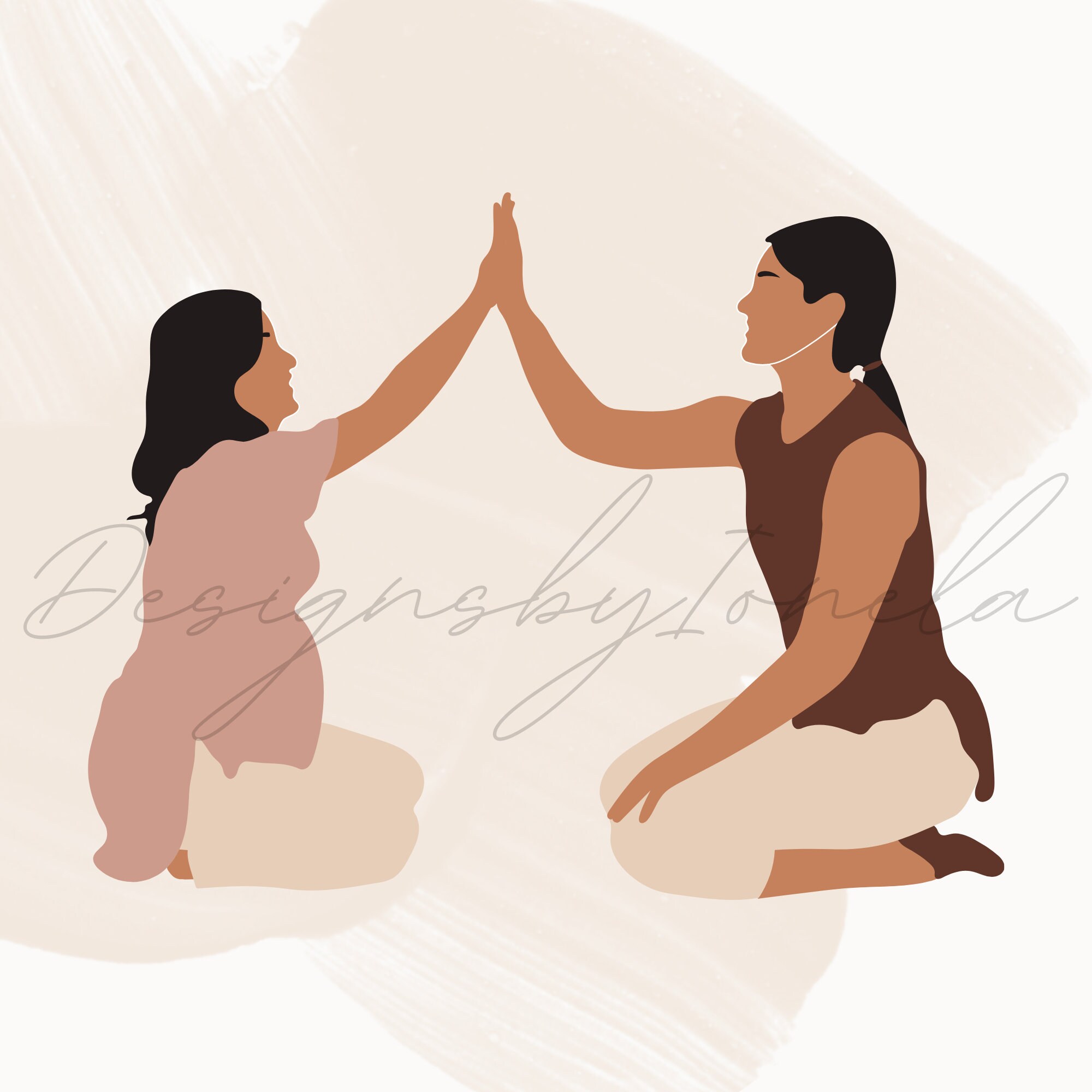 Doula SVG Clipart, Doula Illustratios, Pregnant Woman and Doula ...