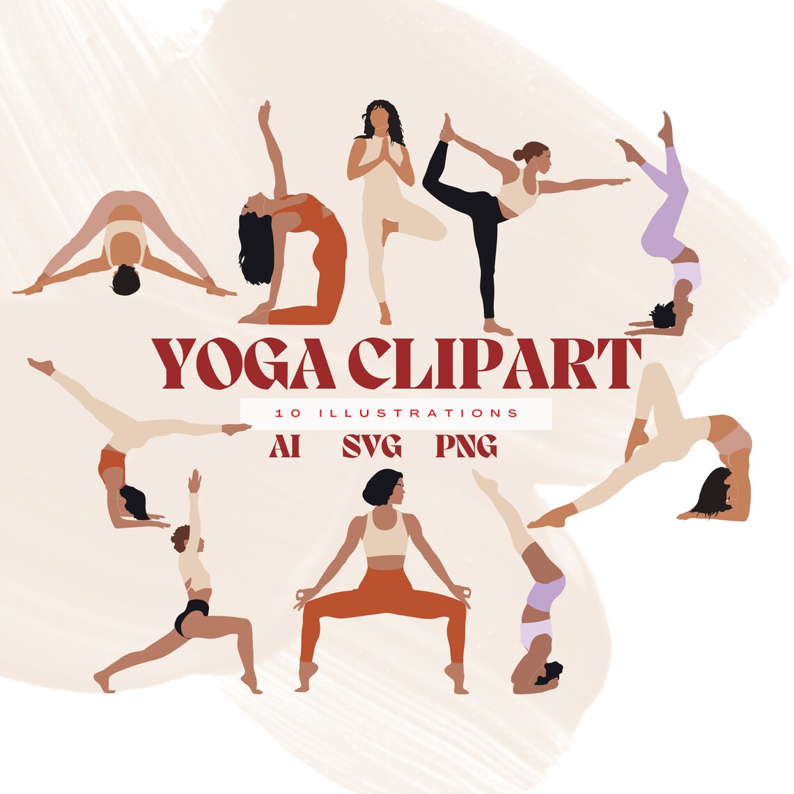 Yoga Svg Bundle, Yoga Pose Silhouette Vector, Yoga Clipart, Namaste Svg ...