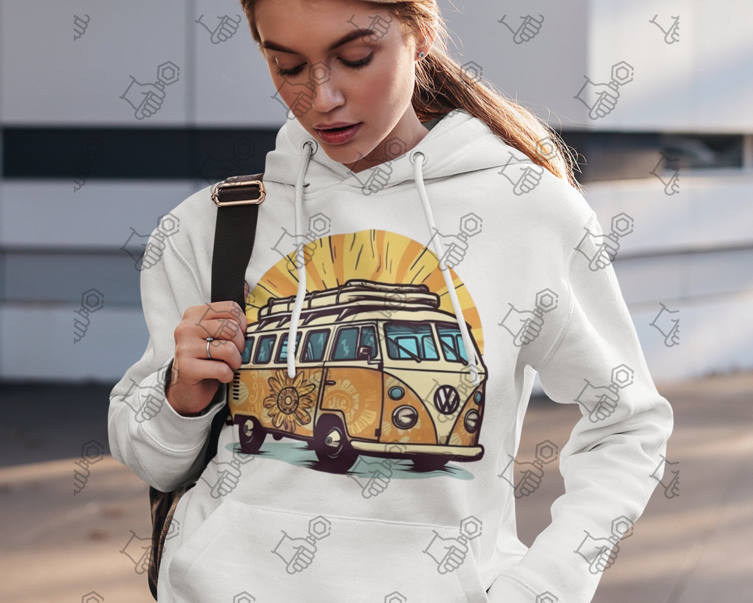 Hippy Van Digital Download, 300 Dpi PNG Format, T-shirt Designs ...