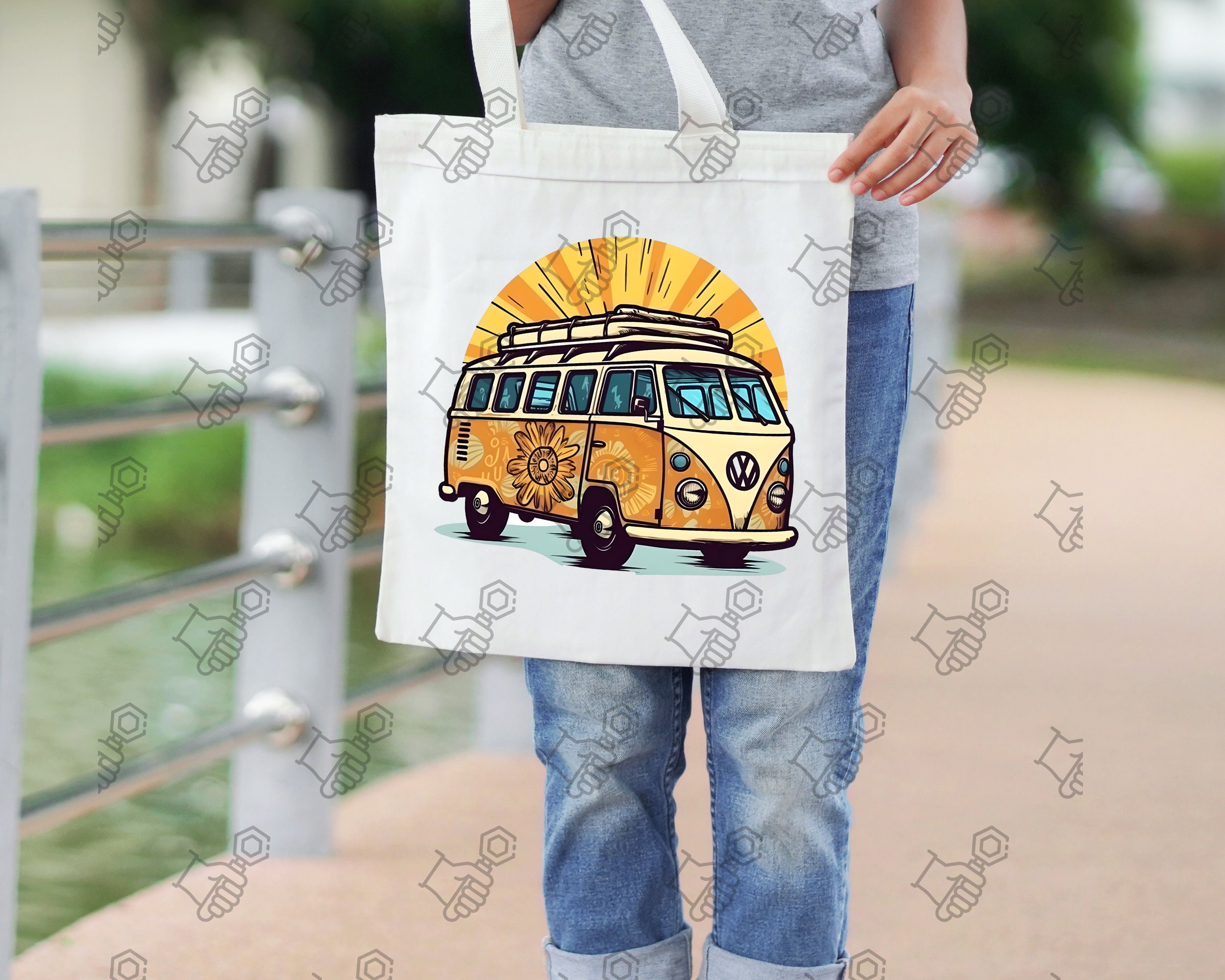 Hippy Van Digital Download, 300 Dpi PNG Format, T-shirt Designs ...