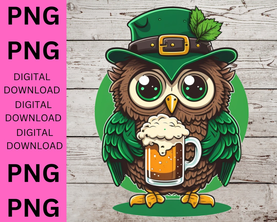 St Patrick's Themed Owl Digital Download, 300 Dpi PNG Format, T-shirt ...