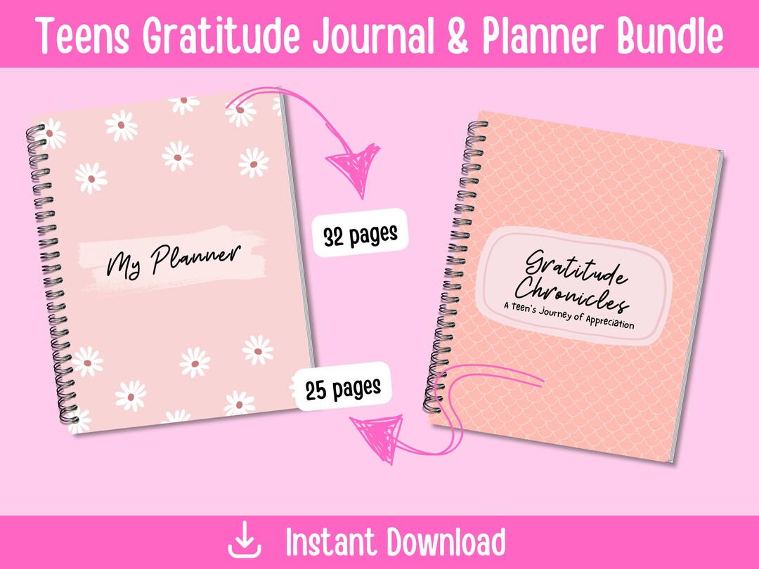 Teen Gratitude Journal & Daily Planner Printable, Daily Gratitude ...