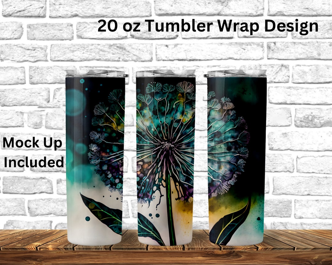 Dandelion 20 Oz Skinny Tumbler Wrap Sublimation Design, PNG DIGITAL ...