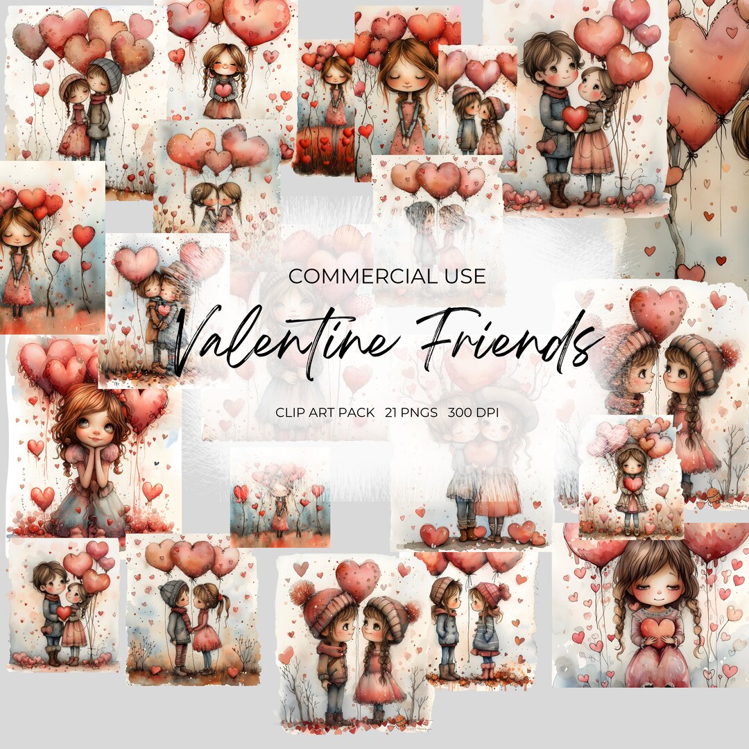 Friends Clipart PNG, Love and Friendship Clip Art, Valentines Day ...