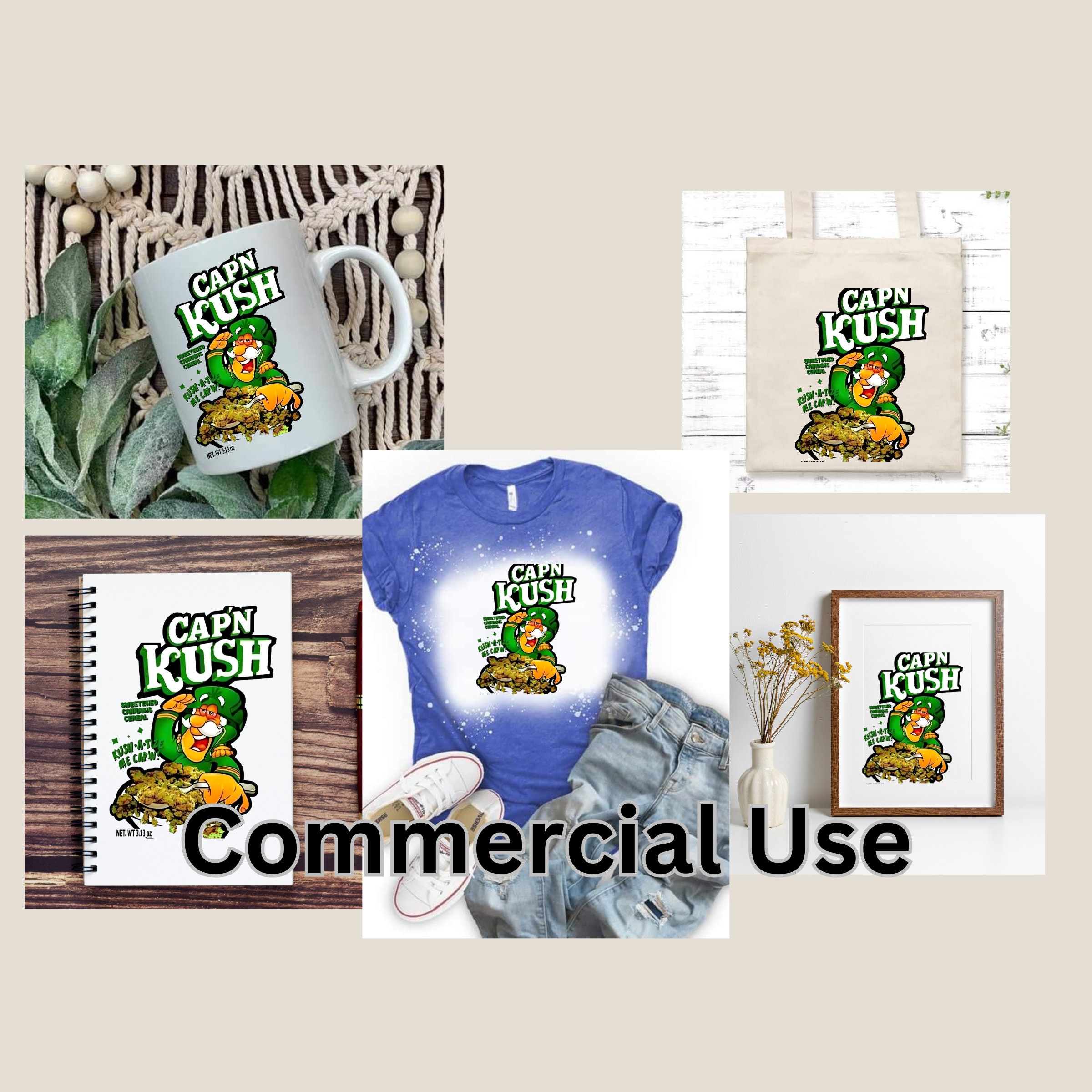 Cap'n Kush PNG, Tshirt Sublimation Design, 300 Dpi PNG, T-shirt ...