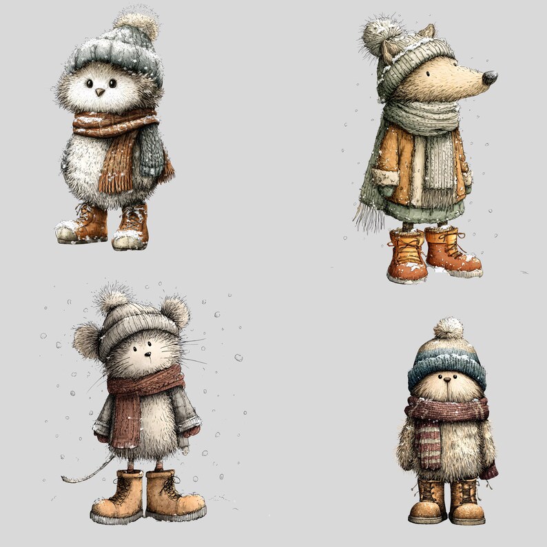 Whimsical Woodland Critters PNG Bundle – 17 Winter Animals PNG - Etsy