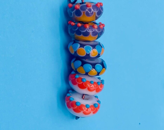Lampwork Glass Beads, Lampwork Bead Sets, Handmade Glass Beads, Orange ...