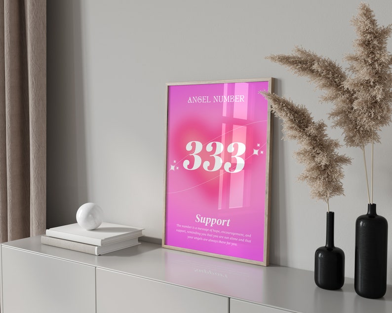 Angel Numbers Aura Poster Printable Set for 111 222 333 - Etsy