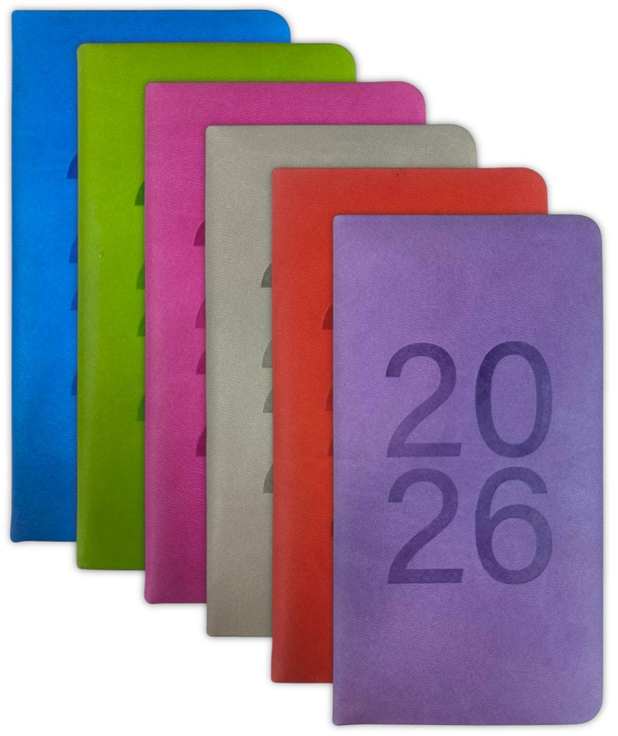 2026 Diary Slim / Slimline Week to View Diary PU Leather Full Year ...