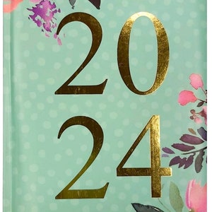2024 A5 Week to View Cute/ Soft / Hardback Cover Diary Year Case Bound ...