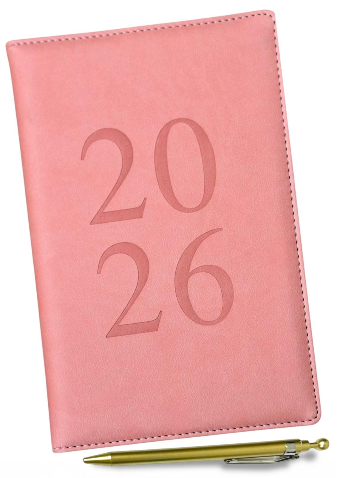 2026 A5 Day A Page Diary Luxury PU Leather Padded Cover Index Organise ...
