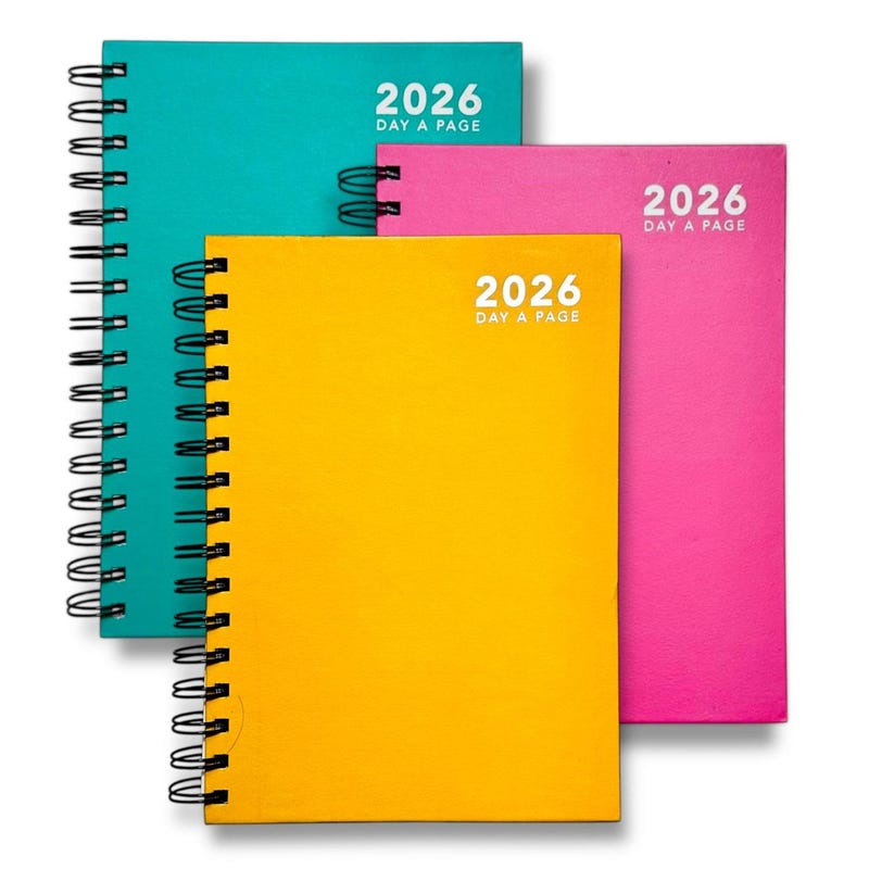 Spiral Bound Diary 2026 Page a Day - Etsy UK
