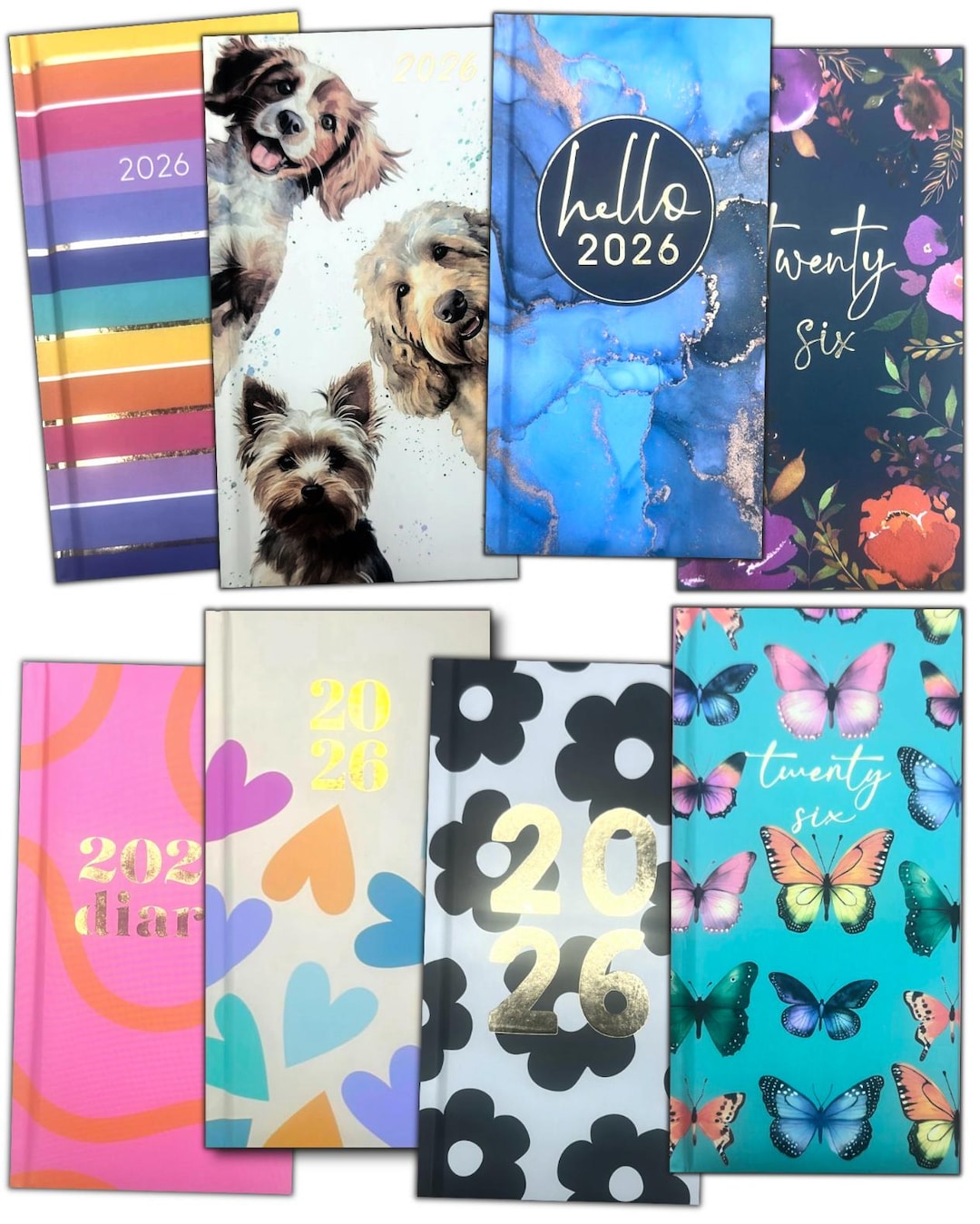 2026 Diary Slim / Slimline Week to View Diary Hardback Full Year ...