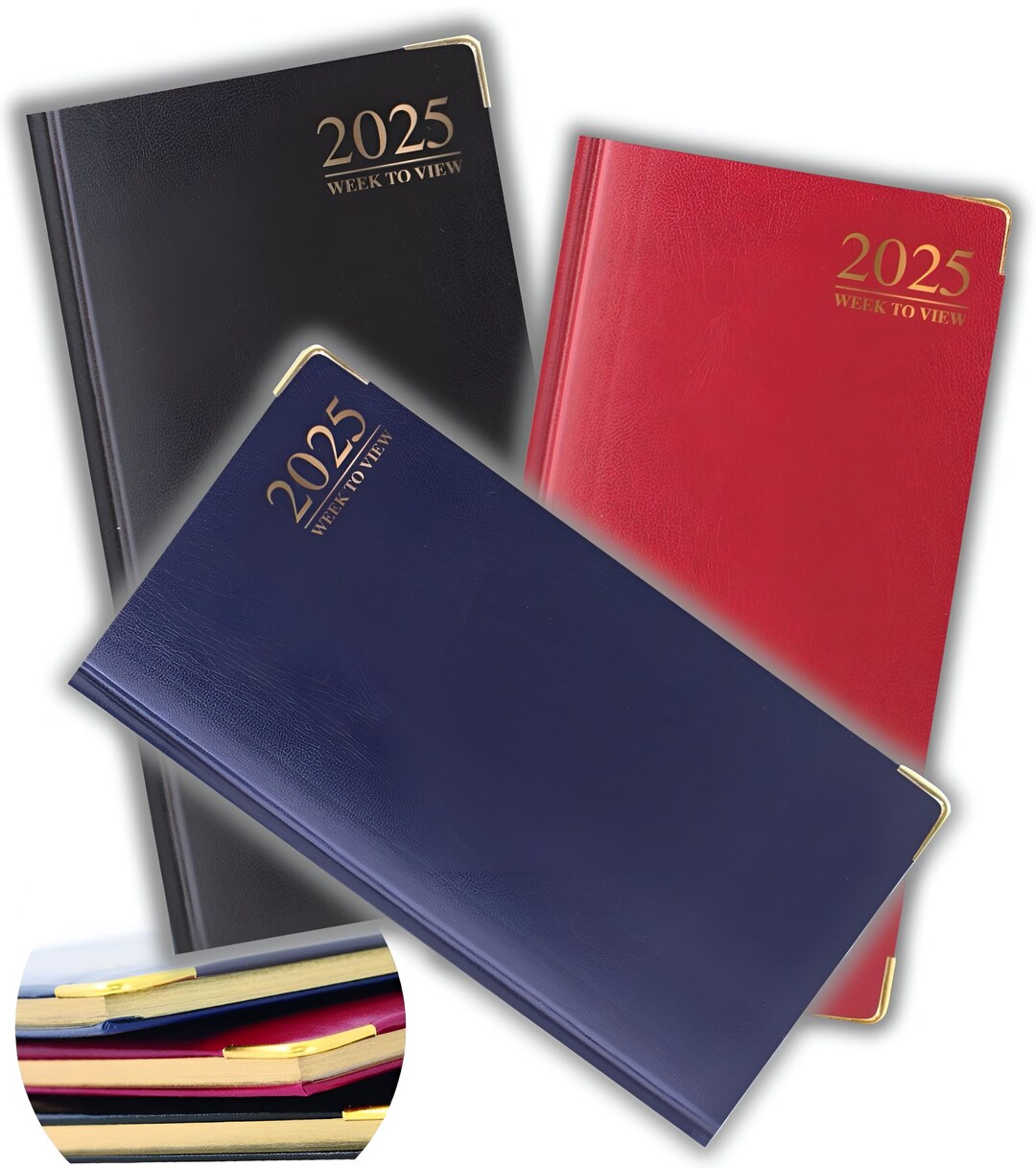 2025 Diary Slim Small Luxury Metal Corner Week to View Cute Fashion ...
