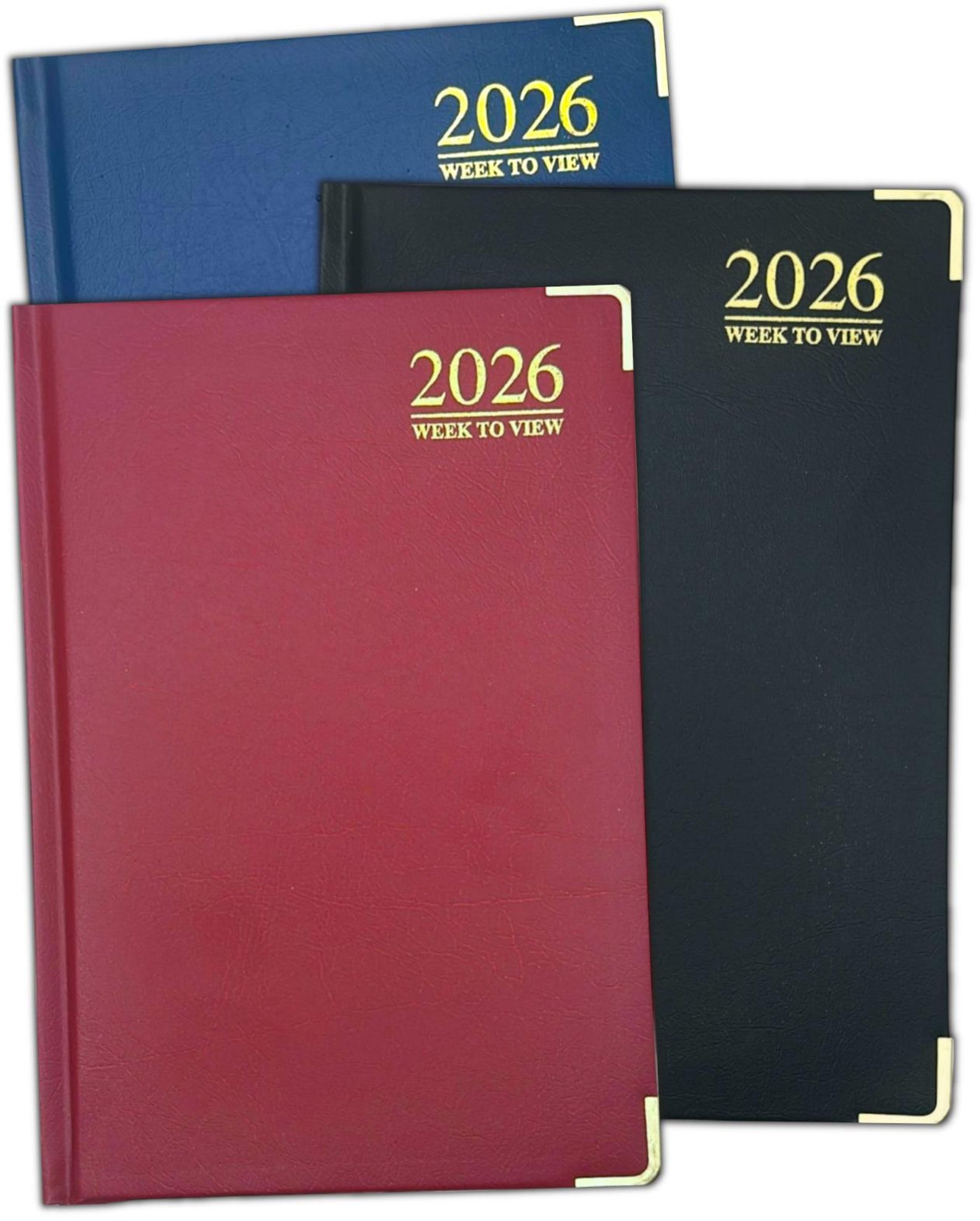 2026 Diary A4 Week to View Padded With Metal Corner PU Leatherette Soft ...
