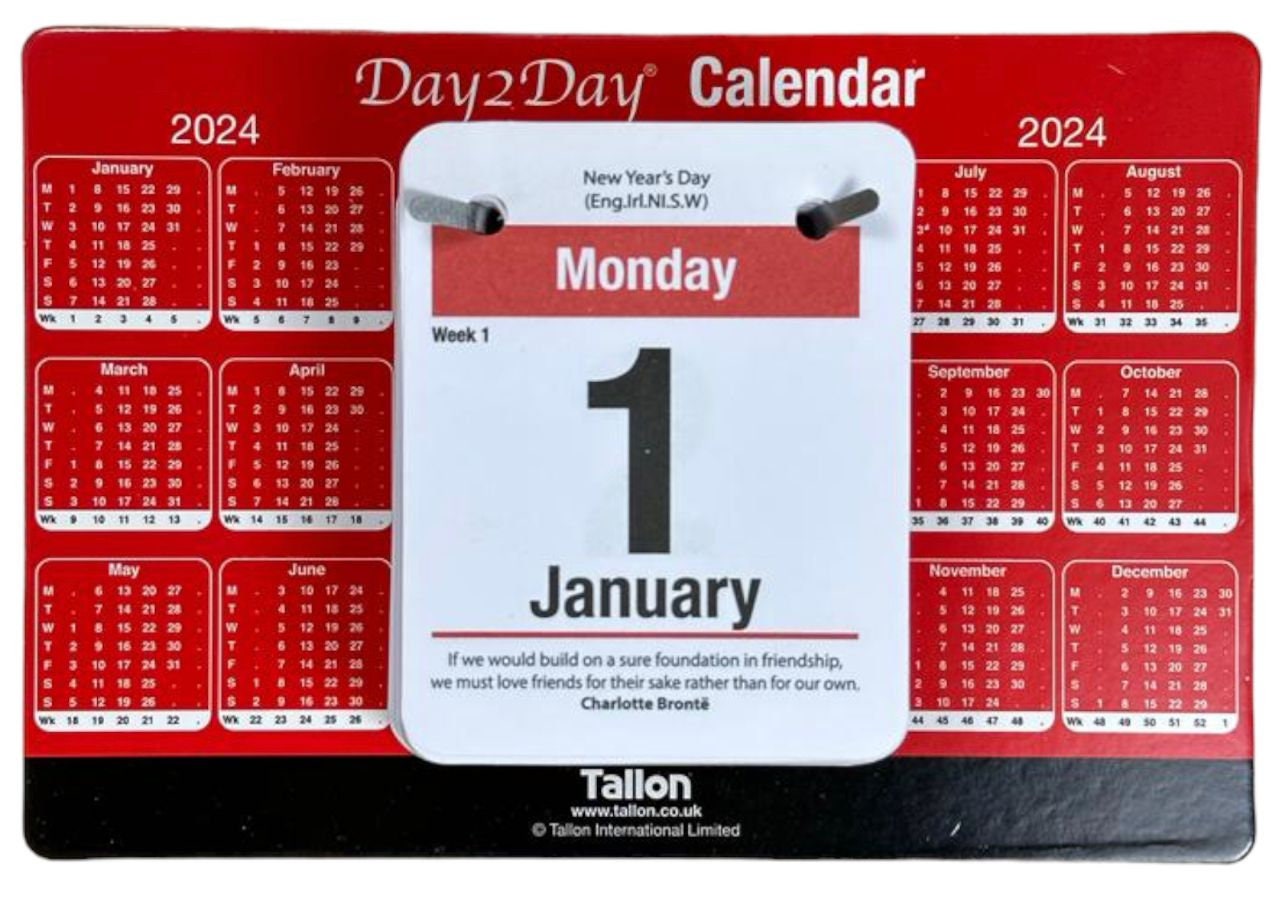 2024 Day to View Stand up Tear off Desk Office Calendar Full Year ...