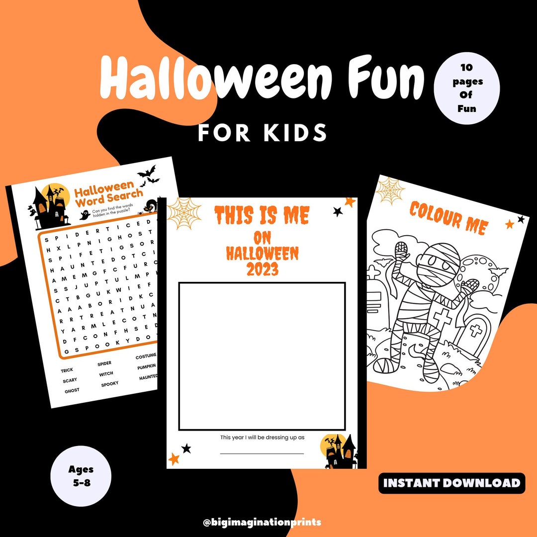 Spooktacular Halloween Activity Workbook for Kids Ages 5-8 - Etsy