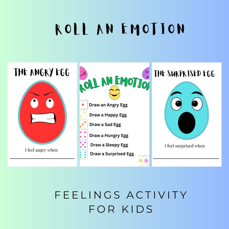 Fun Interactive Activity, Roll-an-emotion Dice Game for Kids, 6 ...
