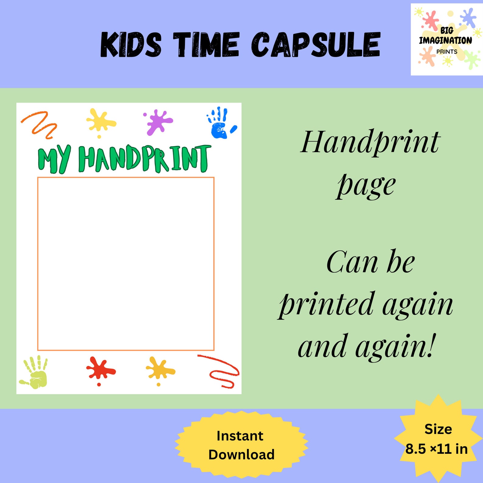 Time Capsule Printable for Kids, Customizable Memory Keeper With ...