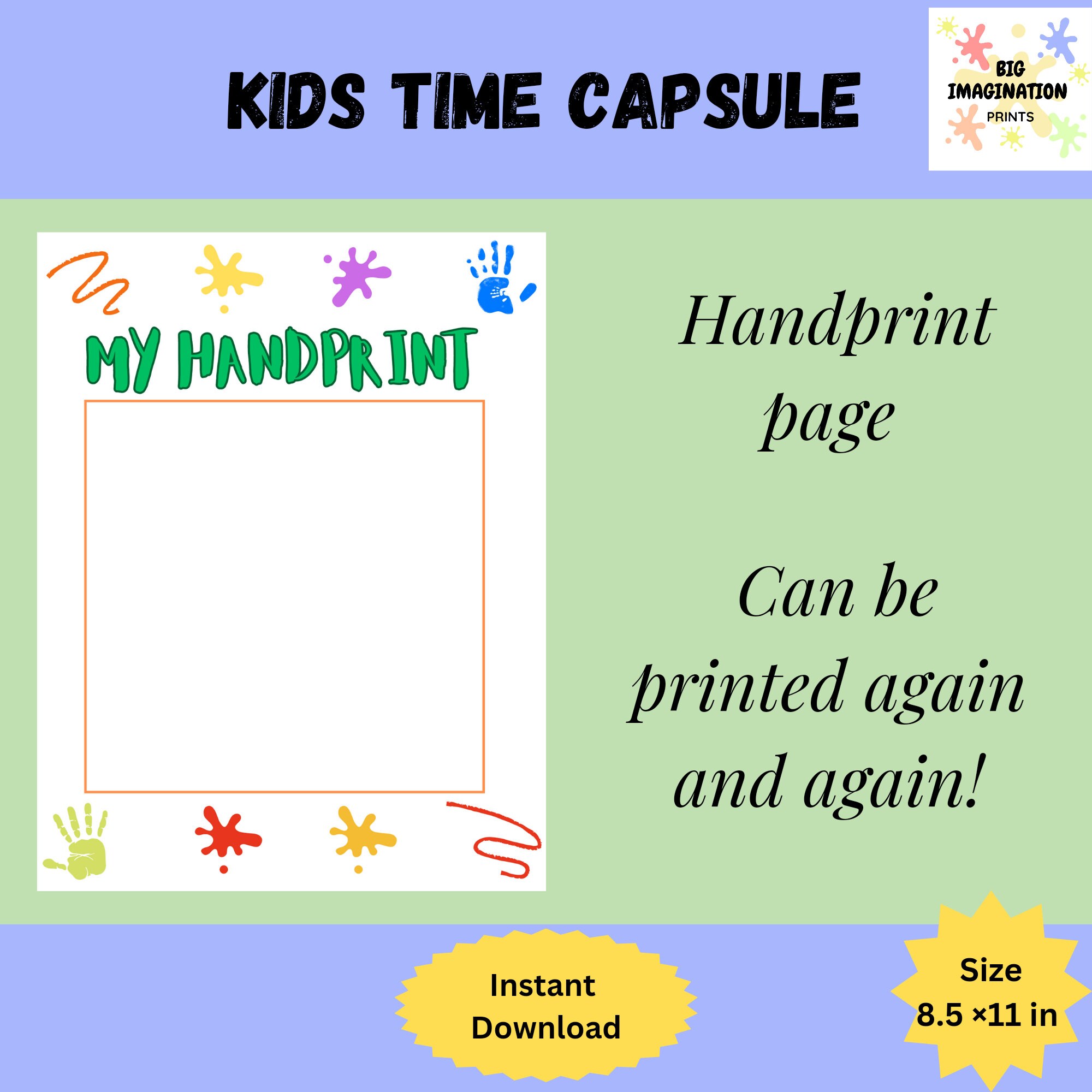 Time Capsule Printable for Kids, Customizable Memory Keeper With ...