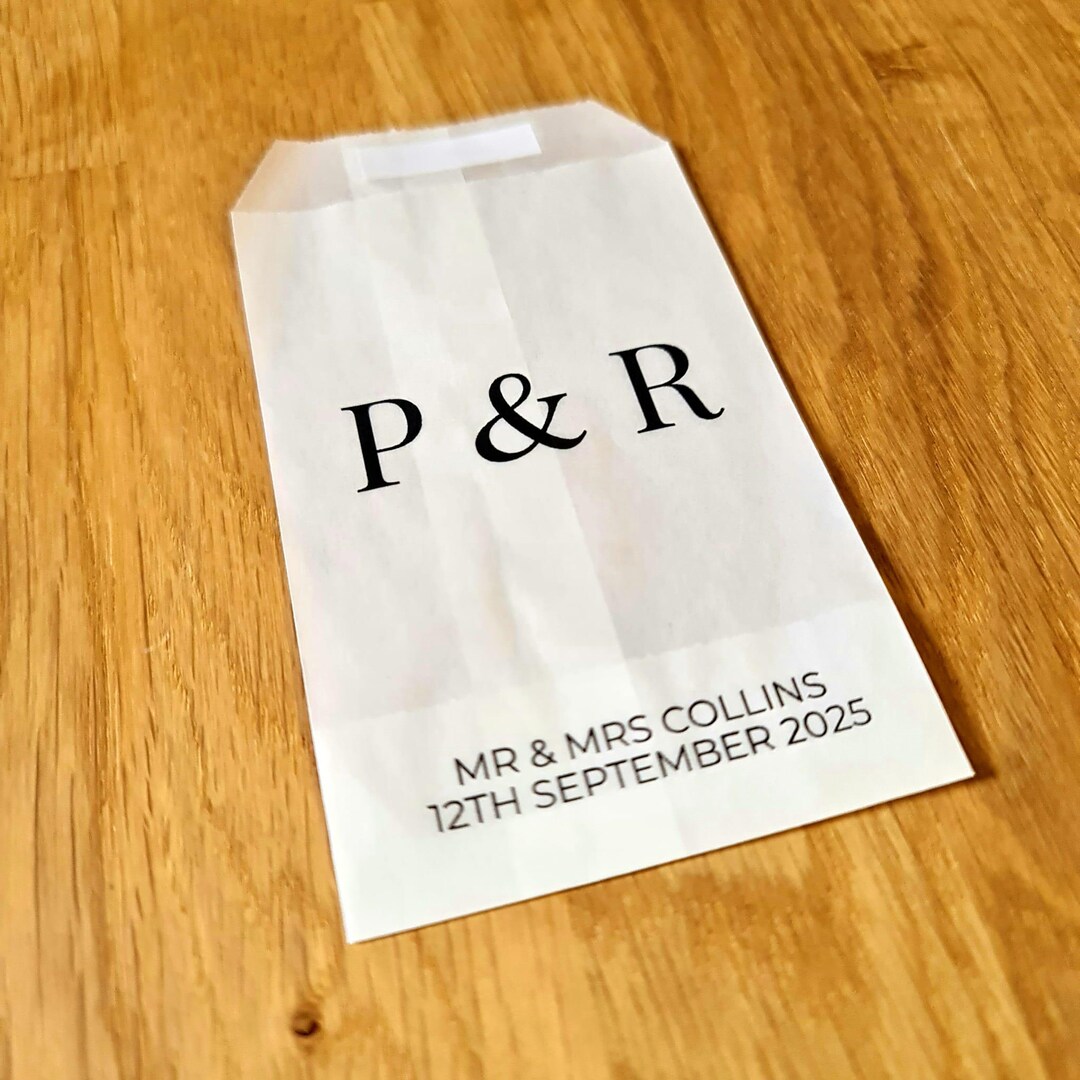 Personalised Confetti Glassine Envelopes – Custom Wedding Favour Bags ...