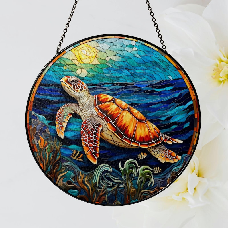 Turtle Stained Glass - Etsy