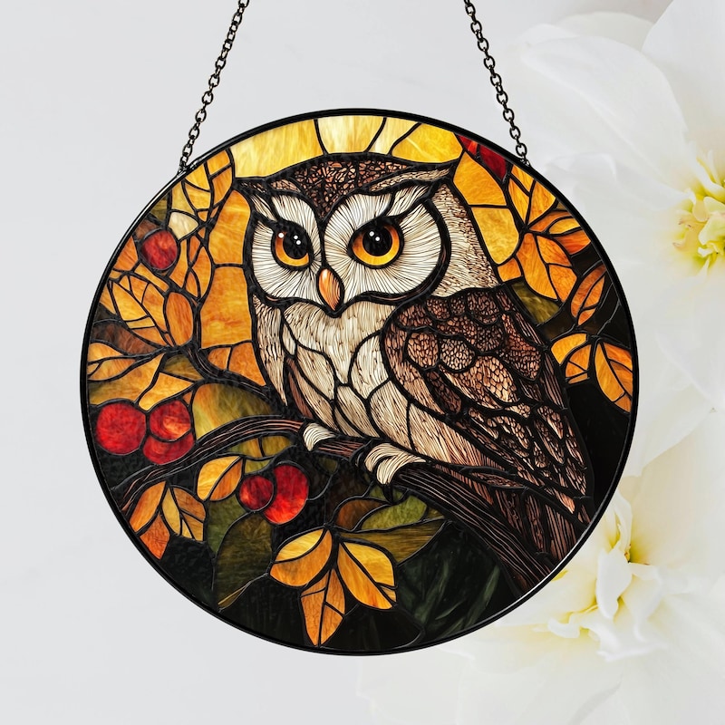 Owl Window Stained Glass - Etsy