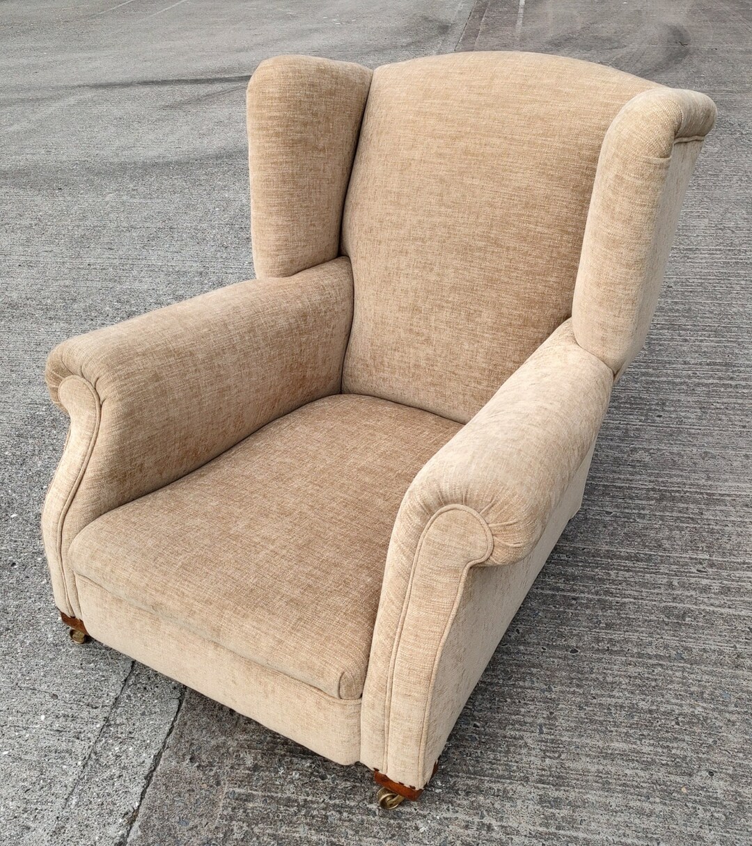 Antique Howard Style Wing Arm Chair Extra Deep Seat - Etsy