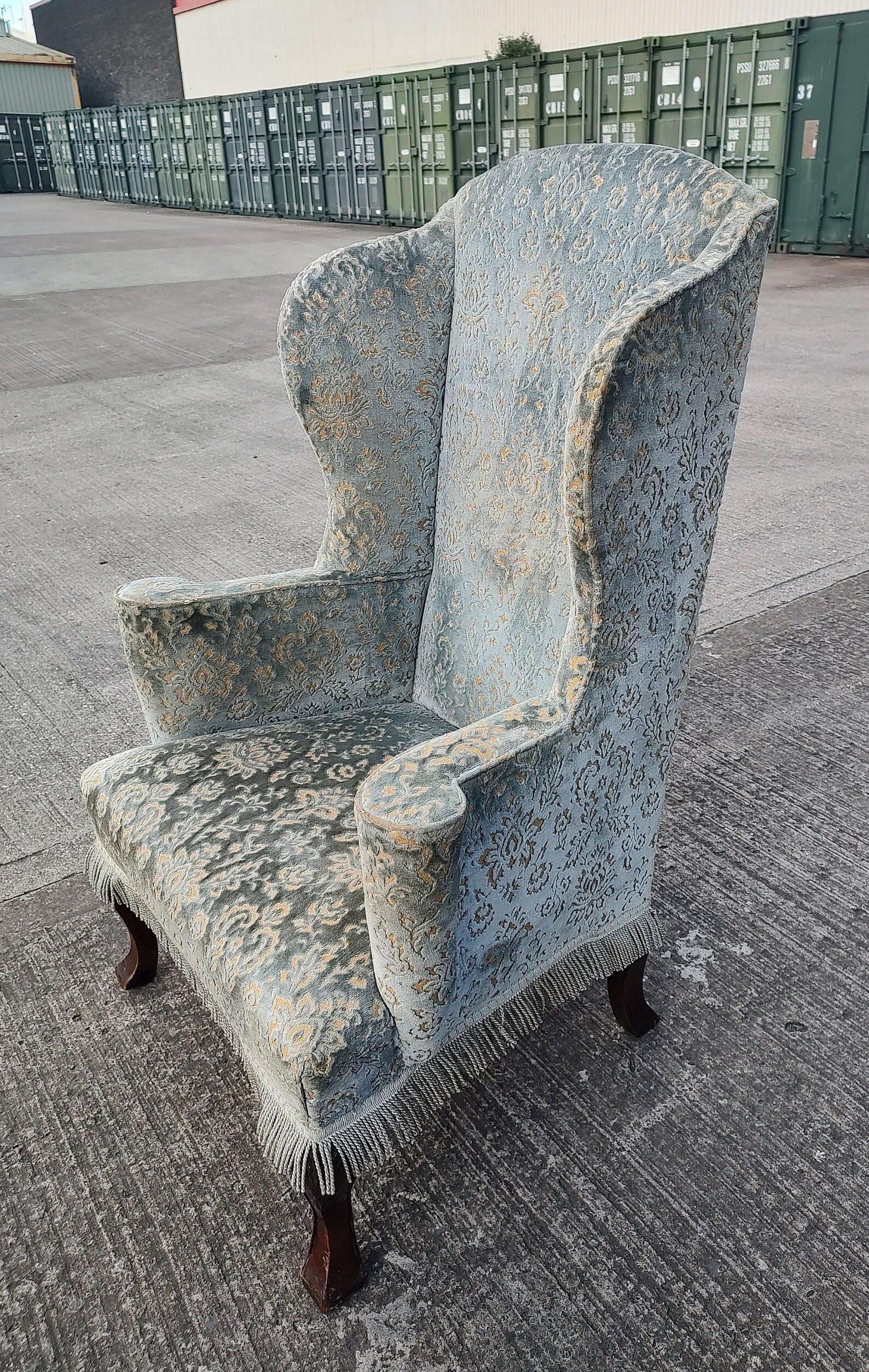 Antique Wing Arm Chair Reupholstery Project - Etsy UK