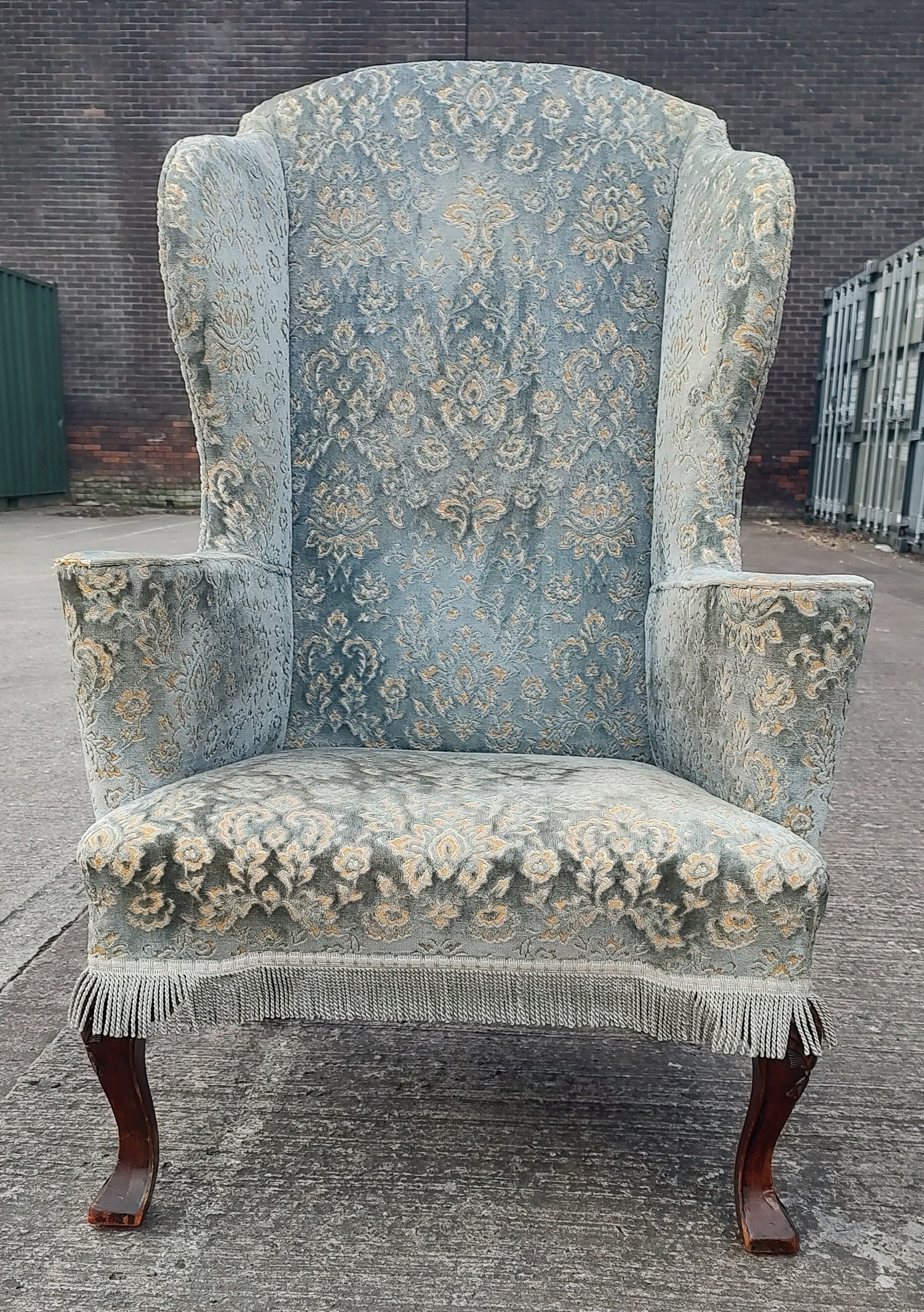 Antique Wing Arm Chair Reupholstery Project - Etsy UK