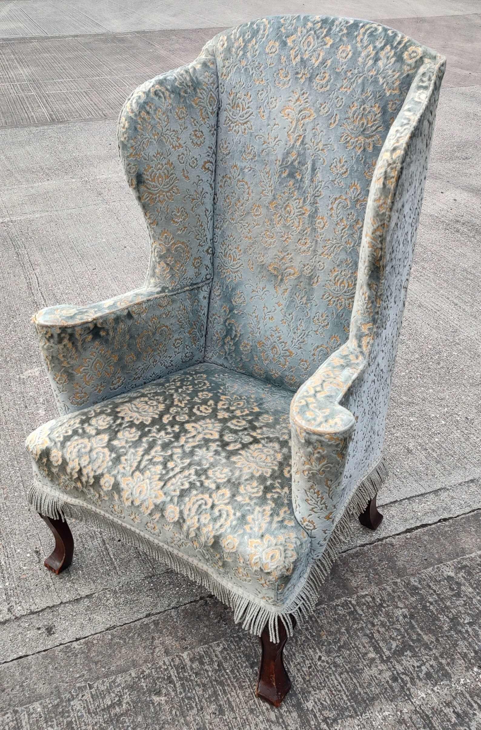 Antique Wing Arm Chair Reupholstery Project - Etsy UK