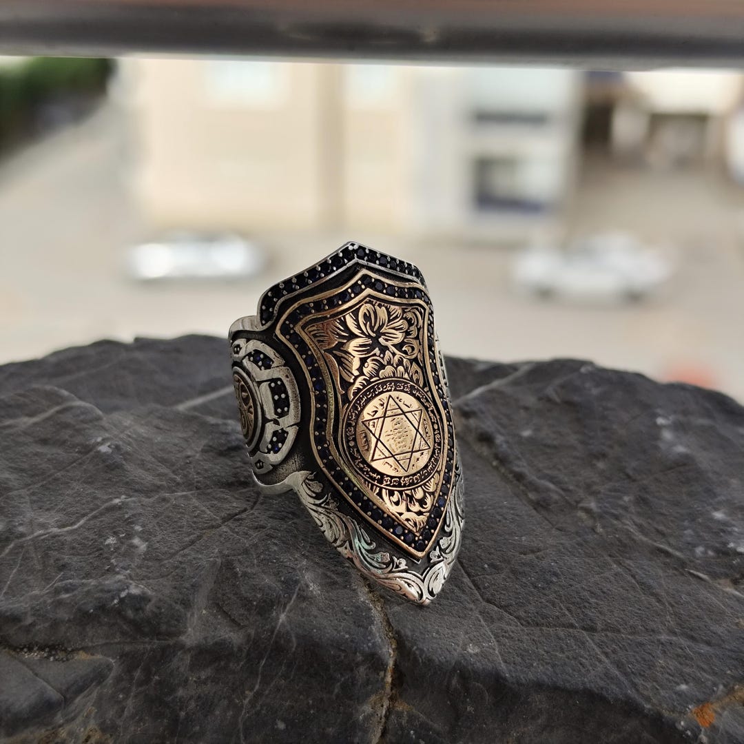 Zihgir Seal of Solomon Ring, Turk Archer Ring, Ottoman Thumb Ring ...
