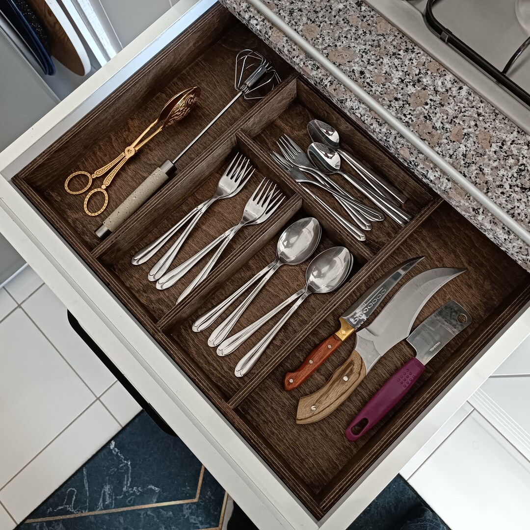 Organizer for Kitchen Drawer, Wooden Spoon Holder, Unique Housewarming ...