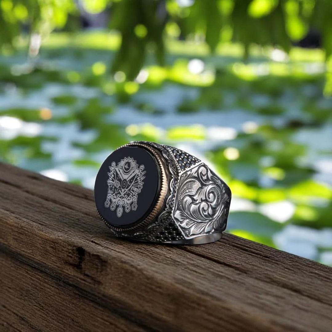 Silver Ottoman Tughra Ring, Ottoman Sign Ring, Ottoman Turkish Men Ring ...