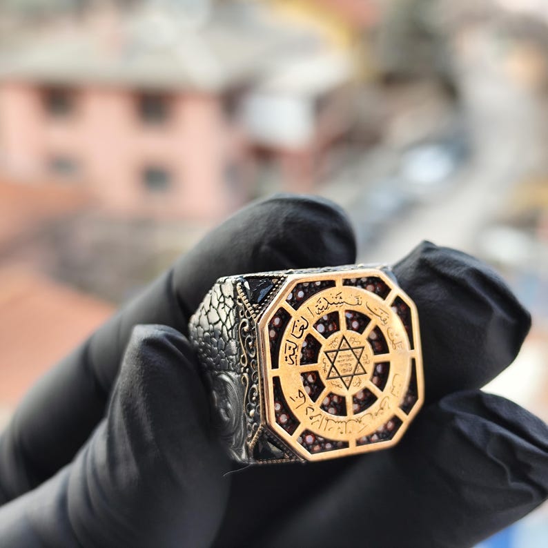 King Solomon Silver Ring, Kabbalah Ring, Archangel Silver Ring ...