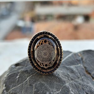 Surah Al-inshirah Ring, Islamic Silver Ring for Men, Islamic Amber Ring ...