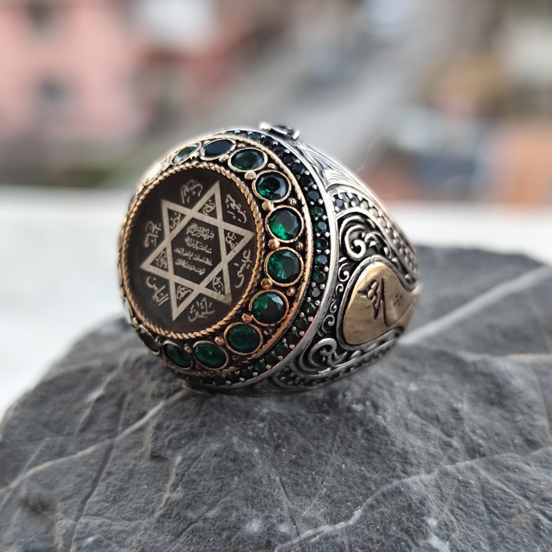 Seal of Solomon Ring, Handmade Mystic Jewelry, King Solomon Silver Ring ...