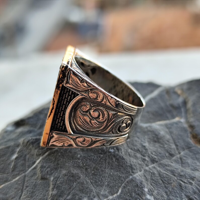Engraved Seal of Solomon Silver Ring, Handmade Star of David Silver ...