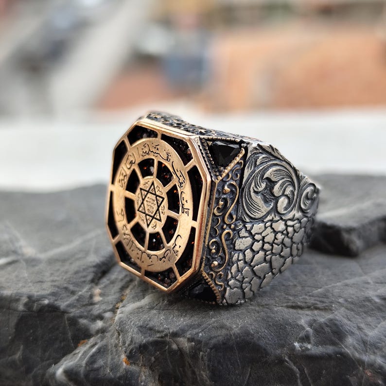King Solomon Silver Ring, Kabbalah Ring, Archangel Silver Ring ...