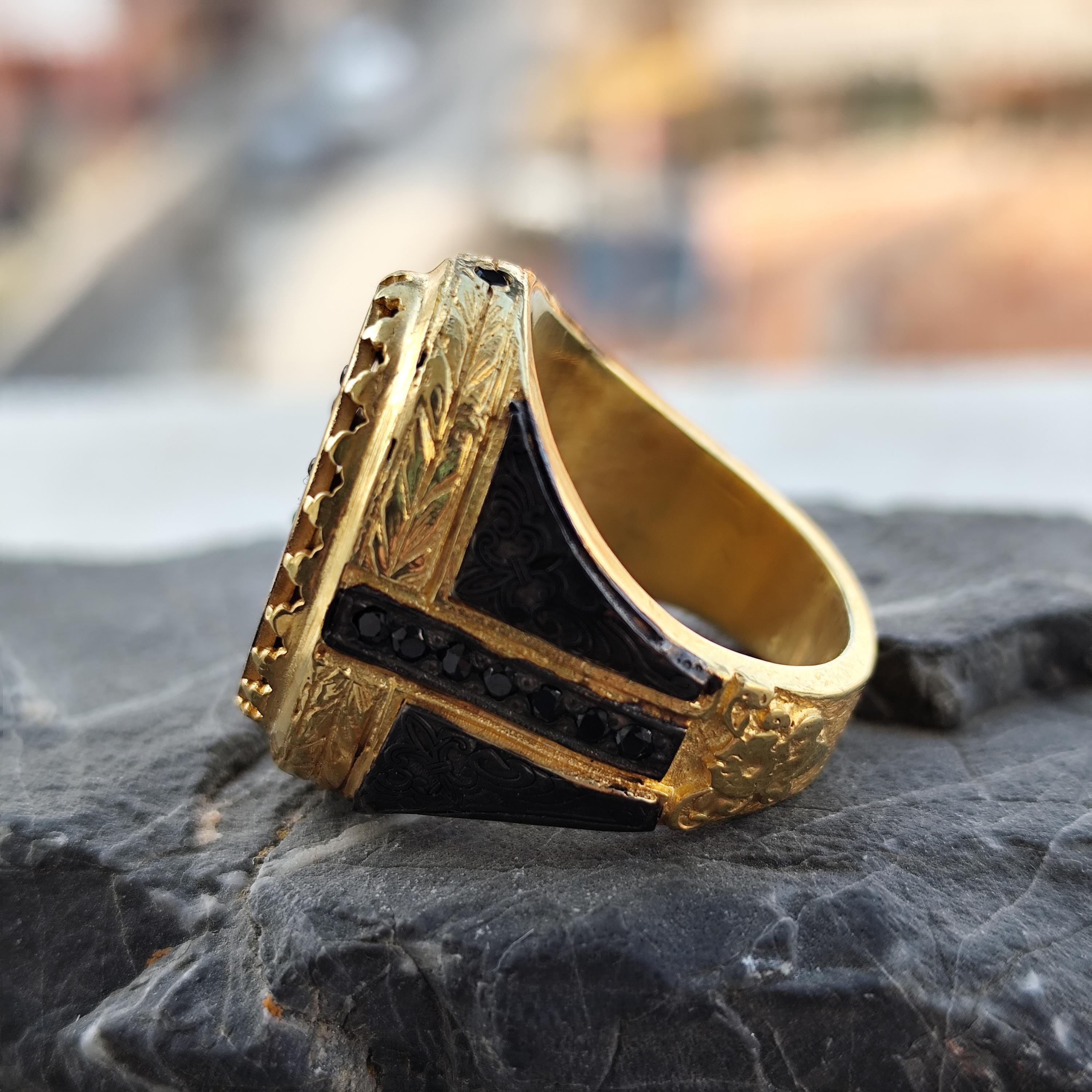 Gold Plated Seal of Solomon Silver Ring, King Solomon Silver Ring ...