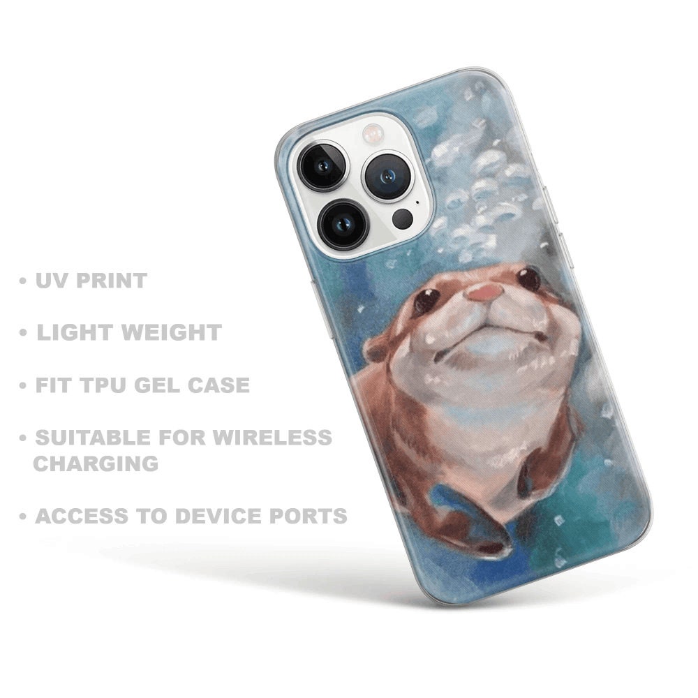 Otters Love Phone Case River Otter Cover for Pixel 7 6A, iPhone 14 13 ...