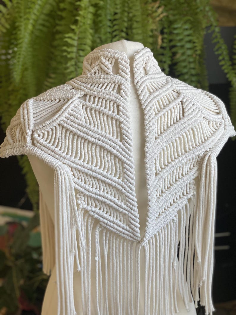 Elf Harness Macrame Cape | Daenerys White Cape | Fantasy Macrame Shawl ...