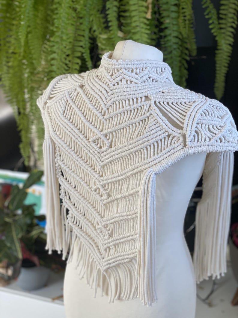 Elf Harness Macrame Cape | Daenerys White Cape | Fantasy Macrame Shawl ...