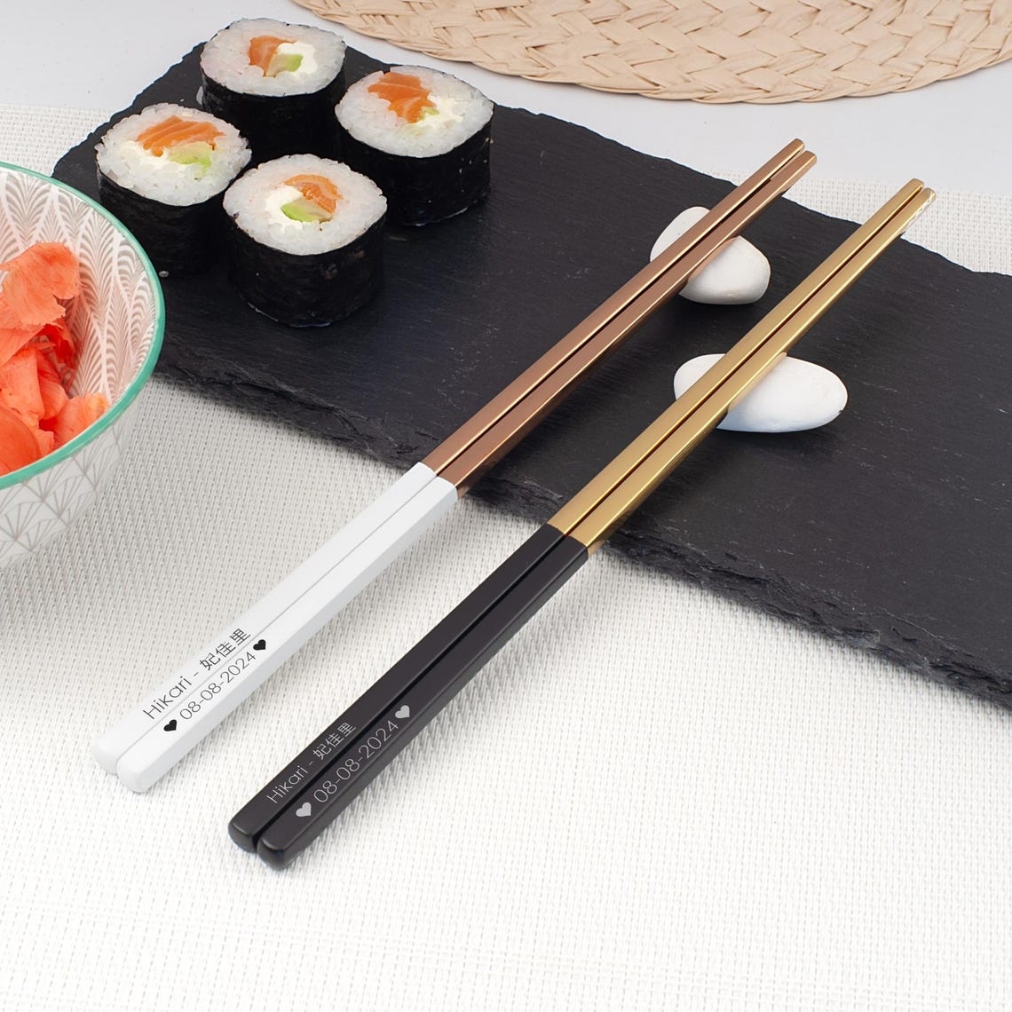 Personalized Wedding Chopsticks – Custom Engraved Metal Favors With ...