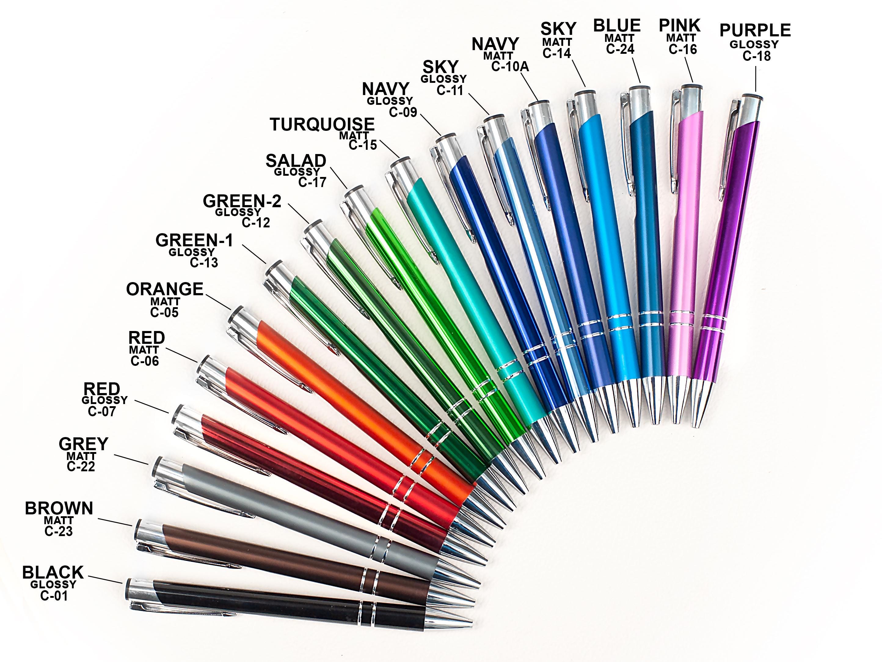 Wedding Favor Pens: Custom Engraved Black or Colored - Names & Date - Etsy