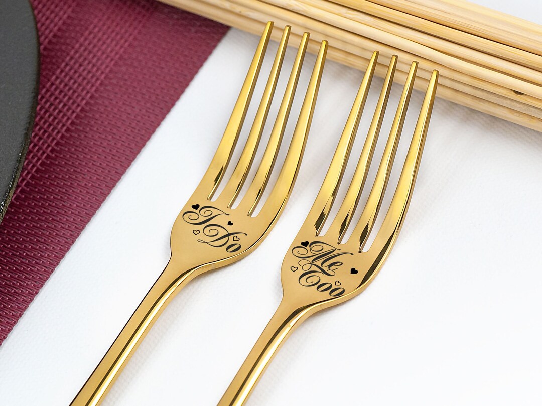 Wedding Gift - Personalized Forks Custom Forks I Do Me Too Personalized ...