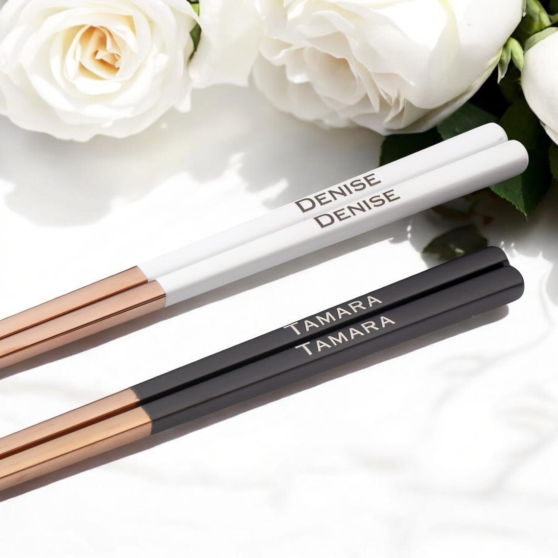 Personalized Wedding Chopsticks – Custom Engraved Metal Favors With ...